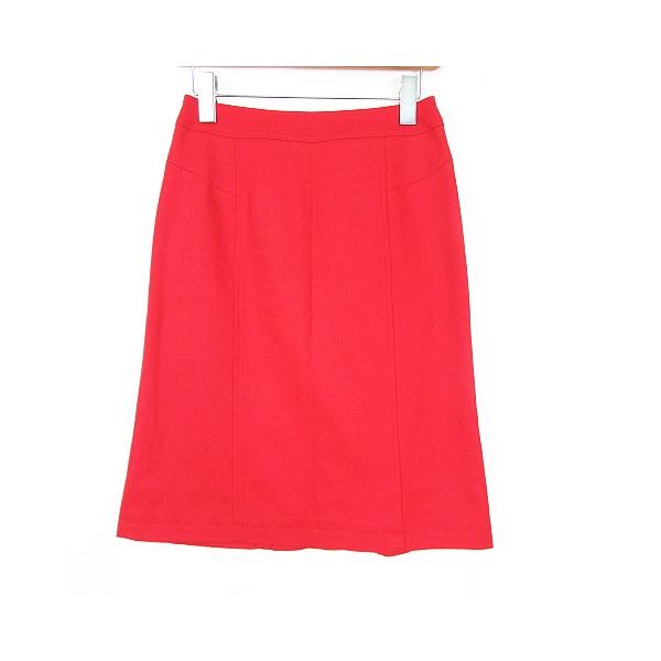 エ・ピウス・プレイス et puis place スカート 膝下丈 ストレッチ 毛 アンゴラ カシミヤ 3 レッド kz13269 レディース【表記サイズ】3(L程度)【実寸サイズ】ウエスト：66cm　ヒップ：90cm　スカート丈：57cm...