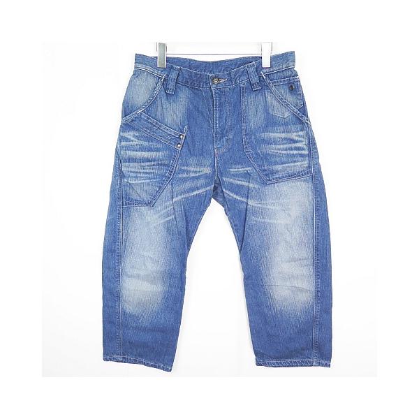 エドウィン EDWIN E-Function クロップド 立体デニム パンツ ジーンズ W32 ブルー EFAD93 2sa7086 メンズ【ブランド】エドウィン EDWIN【表記サイズ】32【実寸サイズ】ウエスト：84cm　もも幅：30c...