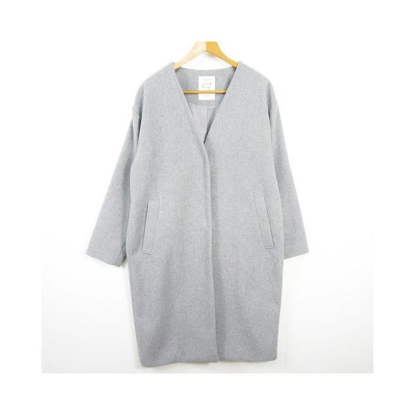 スタディオクリップ Studio Clip Little Things ノーカラー コート ロング丈 毛 L グレー kz13899 レディース【ブランド】スタディオクリップ Studio Clip【表記サイズ】L【実寸サイズ】肩幅：51c...