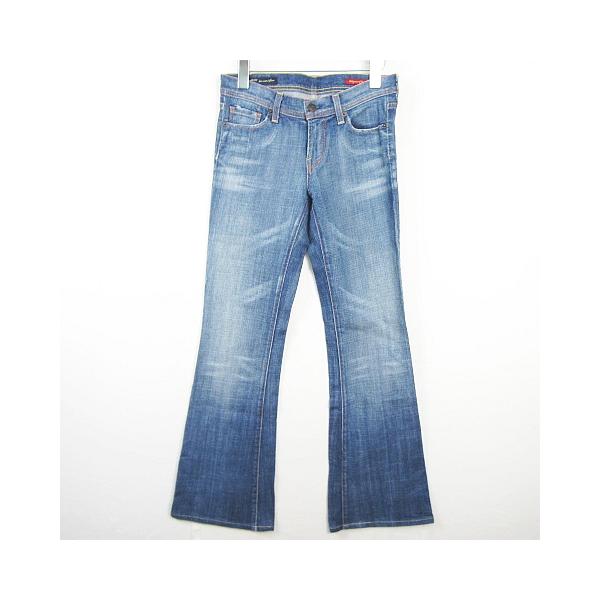 ジェロームダーハン h by Jerome Dahan デニム パンツ ジーンズ フレア ストレッチ 26 ライトブルー ウォッシュ加工 kz13934 レディース【表記サイズ】26【実寸サイズ】ウエスト：76cm　もも幅：24cm　裾幅：...
