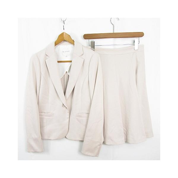 クミキョク 組曲 KUMIKYOKU セットアップ スーツ ジャケット スカート 膝丈 ストレッチ 綿 2 ライトベージュ kz14112 レディース【ブランド】クミキョク 組曲 KUMIKYOKU【表記サイズ】2(M程度)W62-66H8...