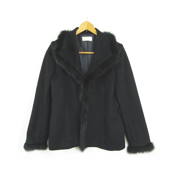 エルディープライム LDprime ジャケット ウール アンゴラ フォックスファー 38 ブラック kz14138 レディース【表記サイズ】38(M程度)【実寸サイズ】肩幅：37cm　身幅：49cm　着丈：60cm　袖丈：57cm　　【素材...