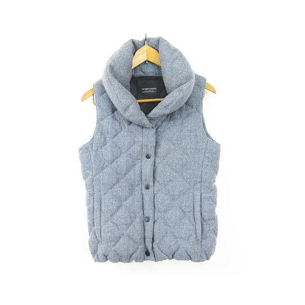 ルヴァンスフル LE VENT SOUFFLE キルティング ダウンベスト ウール ブルー kz14180 レディース【表記サイズ】なし(実寸サイズをご参照ください)【実寸サイズ】肩幅：33cm　身幅：44cm　着丈：54cm　　【素材】ウ...