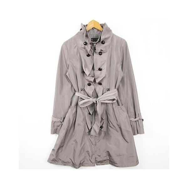 ラセーヌプリヴェ La scene privee スタンドカラー コート 膝丈 ライナー付き ベルト付き 9AR グレージュ kz14181 レディース【表記サイズ】9AR(M程度)B83 H91 T158【実寸サイズ】肩幅：38cm　身幅...