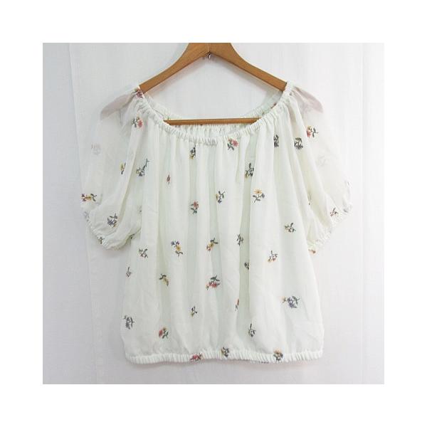 アースミュージック&amp;エコロジー EARTH MUSIC &amp; ECOLOGY シアー ブラウス 半袖 パフスリーブ F アイボリー 花柄 刺繍 kz14232 レディース【ブランド】アースミュージック&amp;エコロジー EA...