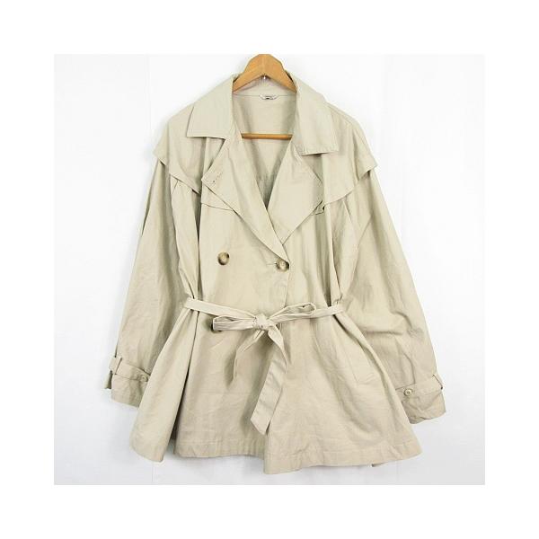 ミスティック mystic 2WAY トレンチコート ベスト ミドル丈 ベルト付き 綿 2 ベージュ kz14297 レディース【ブランド】ミスティック mystic【表記サイズ】2(M程度)【実寸サイズ】肩幅：55cm　身幅：60cm　着...