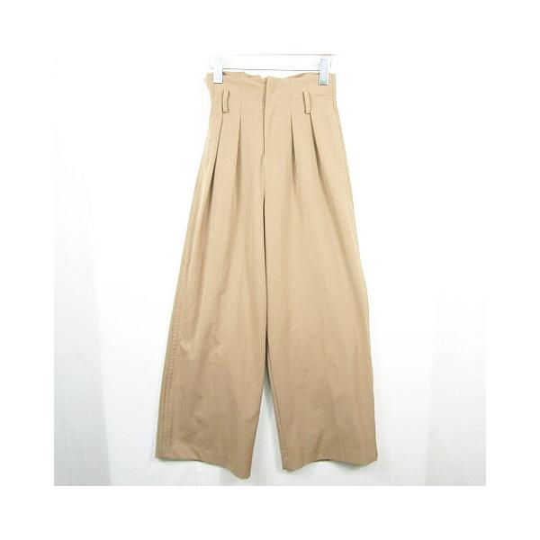 パリゴ PARIGOT ワイド パンツ ストレッチ レーヨン 34 ベージュ 小さいサイズ kz14362 レディース【ブランド】パリゴ PARIGOT【表記サイズ】34(XS程度)【実寸サイズ】ウエスト：68cm　もも幅：33cm　裾幅：...
