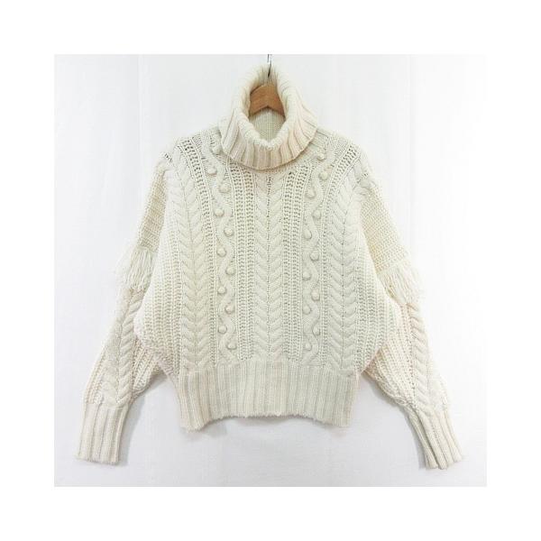 マルシャルテル MARECHAL TERRE ニット セーター 長袖 タートルネック 毛 アンゴラ 2 アイボリー フリンジ ケーブル編み kz14527 レディース【ブランド】マルシャルテル MARECHAL TERRE【表記サイズ】2(...