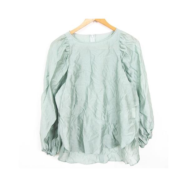 ダブルフェース トーキョー Doubleface Tokyo ブラウス 長袖 38 ライトグリーン kz14531 レディース【表記サイズ】38(M程度)【実寸サイズ】肩幅：25cm　身幅：53cm　着丈：66cm　袖丈：57cm　　【素材...