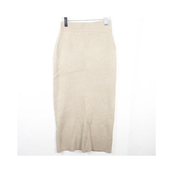 未使用品 ブレイト Blate bonheur lavie ニット タイト スカート ロング丈 M ベージュ kz14546 レディース【表記サイズ】M【実寸サイズ】ウエスト：64-cm　ヒップ：96cm　スカート丈：90cm　　【素材】ア...