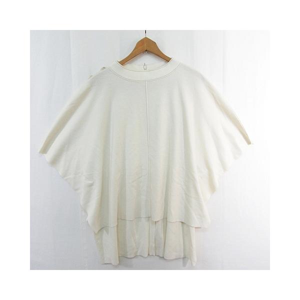 ブルーフロンセ BLUE F RONCE ポンチョ カットソー 毛 38 アイボリー kz14755 レディース【表記サイズ】38(M程度)【実寸サイズ】着丈：72cm　ゆき丈：53cm　裾幅：77cm　　【素材】毛100%【色】アイボリー...