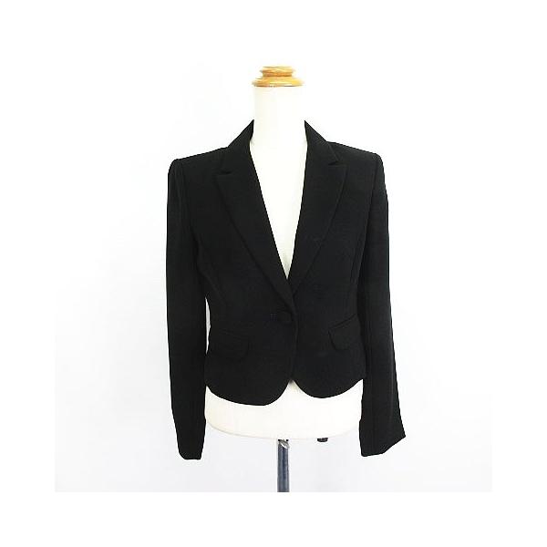 LILYBURN ジャケット ブレザー テーラード 長袖 シングル 1B 総裏 ショート丈 7 ブラック ※EKM レディース【表記サイズ】7【実寸サイズ】肩幅：37cm　身幅：41cm　袖丈：57.5cm　着丈：45cm　　【素材】【表地...