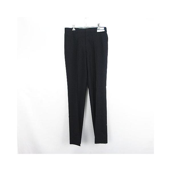 未使用品 PRIVAL ROAD パンツ ボトムス スラックス ノータック シャドーチェック センタープレス 裾上げなし ウール混 82 ブラック ※EKM メンズ【表記サイズ】82【実寸サイズ】ウエスト：80cm　もも幅：29cm　裾幅：...