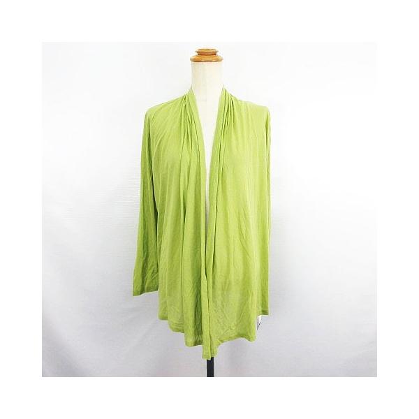 未使用品 エクラン Ecrin カーディガン 長袖 前開き コットン M〜L イエローグリーン ※EKM レディース【表記サイズ】M〜Lバスト 79〜94身長 154〜162【実寸サイズ】肩幅：38cm　身幅：48cm　袖丈：57.5cm　...