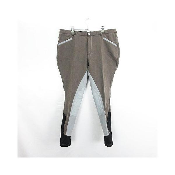 未使用品 カバロ CAVALLO パンツ ボトムス 乗馬 キュロット 膝グリップ ストレッチ 54 ブラウン×グレー ※EKM メンズ【表記サイズ】54（日本サイズ2XL程度）【実寸サイズ】ウエスト：93cm　もも幅：28cm　裾幅：13c...