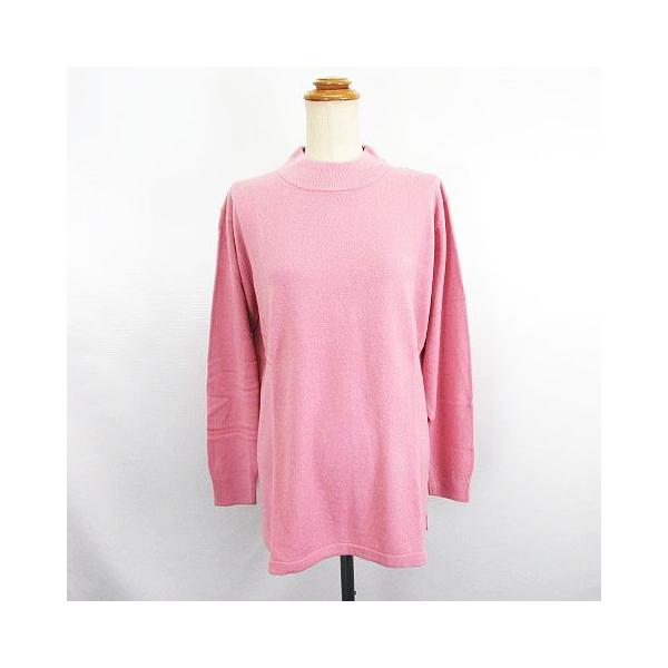 未使用品 Alene ニット セーター 長袖 モックネック ペンダント付き M ピンク ※EKM レディース【表記サイズ】Mバスト 79〜87新党 154〜162【実寸サイズ】肩幅：41.5cm　身幅：54cm　着丈：66cm　袖丈：56c...