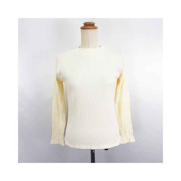 未使用品 Sene Parmo カットソー 長袖 丸首 リブ ストレッチ F ライトイエロー ※EKM レディース【表記サイズ】F【実寸サイズ】肩幅：33.5cm　身幅：39cm　着丈：51.5cm　袖丈：54.5cm　　【素材】綿95%　...