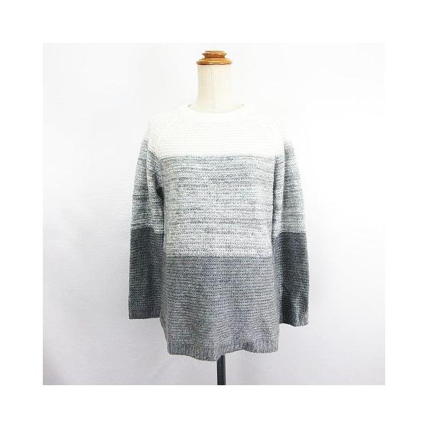 未使用品 CLASSA ニット セーター 長袖 丸首 グラデーション M 杢グレー ※EKM レディース【表記サイズ】Mバスト 79〜87身長 154〜162【実寸サイズ】身幅：44cm　着丈：63cm　ゆき丈：73cm　　【素材】アクリル...