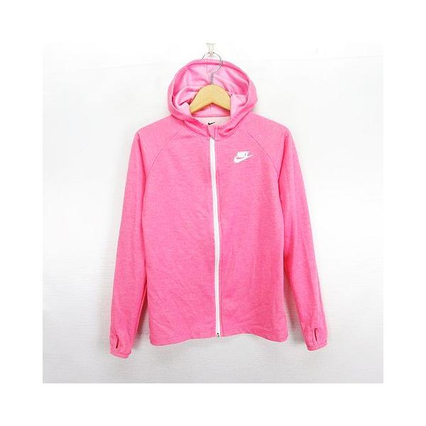 ナイキ NIKE ラッシュガード 長袖 フード ジップアップ ロゴ M 150 ピンク ※EKM キッズ【ブランド】ナイキ NIKE【表記サイズ】M 150胸囲 70〜78【実寸サイズ】身幅：39.5cm　着丈：54cm　ゆき丈：72cm　...