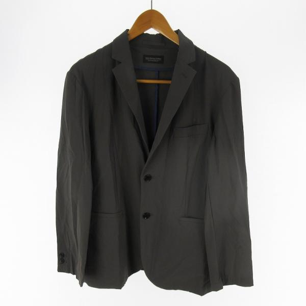 JEANS FACTORY CLOTHES ジーンズファクトリー テーラードジャケット トラベル 背抜き 2B グレー XL ナイロン 上着 メンズ【表記サイズ】XL【実寸サイズ】肩幅：48cm　身幅：55cm　着丈：68cm　袖丈：61c...