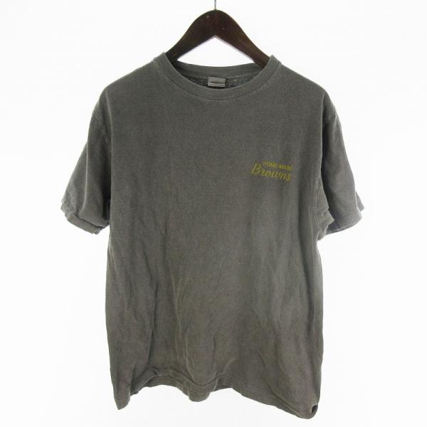 ORDINARY FITS オーディナリーフィッツ Tシャツ 半袖 ロゴ プリント ヴィンテージ加工 チャコールグレー 2 コットン  メンズ【表記サイズ】2【実寸サイズ】肩幅：48cm　身幅：55cm　着丈：68cm　袖丈：20cm　　【...