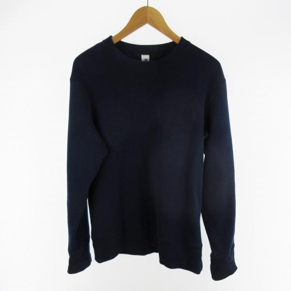 LOOPWHEELER × BEAMS PLUS ループウィラー ビームスプラス XL スウェット トレーナー ネイビー 紺 両V 脇下ガゼット コットン トップス メンズ【表記サイズ】ＸＬ【実寸サイズ】肩幅：50cm　身幅：53cm　着丈...