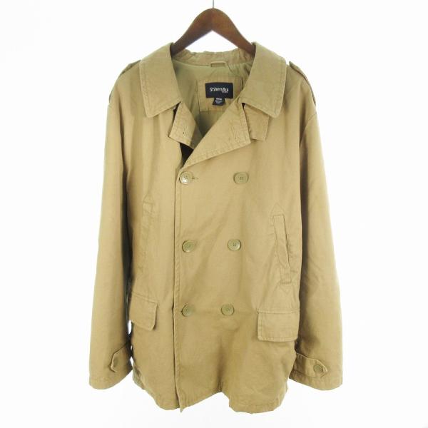 St.John's Bay セントジョンズベイ Pコート ピーコート ダブル エポレット コットン ベージュ ブラウン Ｍ 00’Ｓ ジャケット ブルゾン ヴィンテージ オールド 【表記サイズ】Ｍ【実寸サイズ】肩幅：51cm　身幅：58cm...