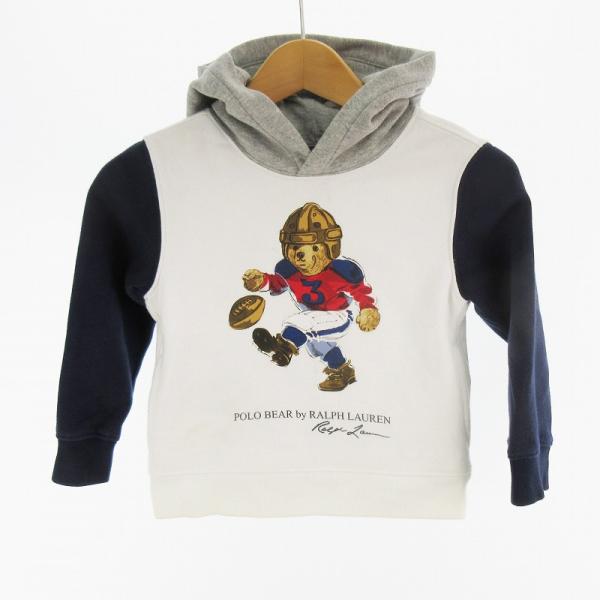 ポロ ラルフローレン POLO RALPH LAUREN 3/3Ｔ 100 キッズ 子供服 パーカー スウェット プルオーバー ベアー 熊 プリント ホワイト 白 紺 ネイビー グレー 【ブランド】ポロ ラルフローレン POLO RALPH...