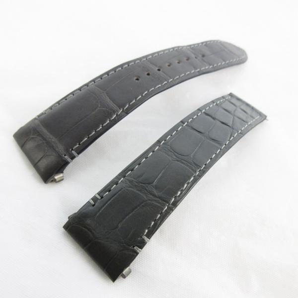 カルティエ Cartier 純正 アリゲーター レザーベルト バンド 腕時計 サントス ドゥ カルティエ LM ケース幅21mm  尾錠幅17mm チャコールグレー ウォッチ メンズ【ブランド】カルティエ Cartier【実寸サイズ】ケース...