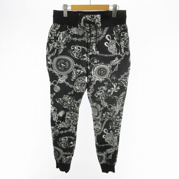 ヴェルサーチジーンズ VERSACE JEANS COUTURE S スウェット パンツ バロック柄 総柄 ロゴ ブラック 黒  ホワイト コットン ボトムス メンズ【ブランド】ヴェルサーチジーンズ VERSACE JEANS COUTUR...