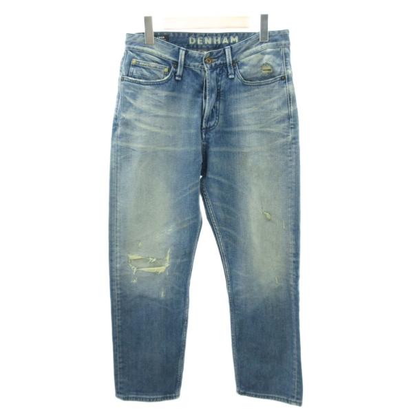 デンハム DENHAM 近年 CROP LOW CROTCH ダメージ加工 デニム ジーンズ 青 ブルー 29 約S 3114313 メンズ【ブランド】デンハム DENHAM【表記サイズ】29【実寸サイズ】ウエスト：76cm　もも幅：28c...