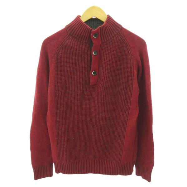 ジョセフアブード JOSEPH ABBOUD ニット セーター ハーフボタン ウール 長袖 L 紅 ボルドー 1022 ■YHS8 メンズ【ブランド】ジョセフアブード JOSEPH ABBOUD【表記サイズ】L【実寸サイズ】身幅：約61cm...