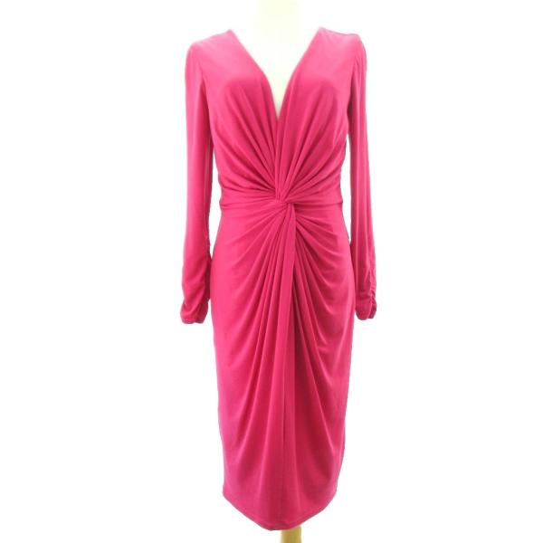 タダシショージ TADASHI SHOJI ドレープ ドレス ワンピース ギャザー ロング ピンク S レディース【ブランド】タダシショージ TADASHI SHOJI【表記サイズ】S【実寸サイズ】肩幅：38cm　身幅：40cm　袖丈：54...