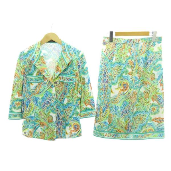 レオナール LEONARD FASHION 総柄 スカート スーツ セットアップ マルチカラー 11AR 73 約S 0331200 レディース【ブランド】レオナール LEONARD【表記サイズ】ジャケット 11ARスカート 73【実寸サイ...