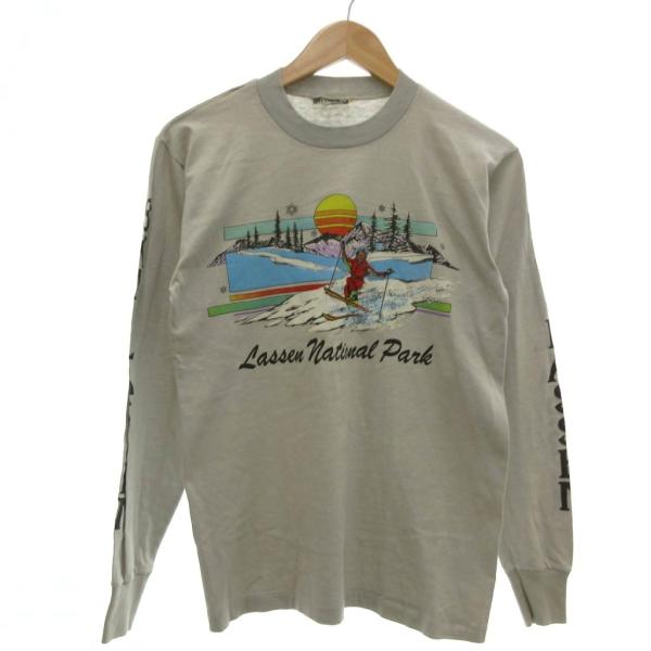 ヴィンテージ VINTAGE Simmer 長袖Tシャツ ロンT M グレー グラフィックプリント  /YJ メンズ【ブランド】ヴィンテージ VINTAGE【表記サイズ】M【実寸サイズ】肩幅：43cm　身幅：47cm　着丈：67cm　袖丈：...