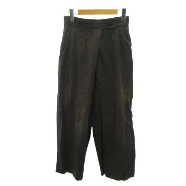 イッセイミヤケ ISSEY MIYAKE ワイドパンツ スラックス ジップフライ コットン L 茶 ブラウン IM10-FF062 1206 レディース【ブランド】イッセイミヤケ ISSEY MIYAKE【表記サイズ】L【実寸サイズ】ウエス...