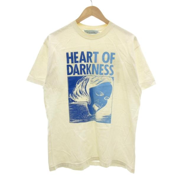 grandad HEART OF DARKNESS プリントTシャツ 半袖 L 白 ホワイト /YJ メンズ【表記サイズ】L【実寸サイズ】肩幅：50cm　身幅：53cm　着丈：72cm　袖丈：20cm　　【色】白 ホワイト 【状態】・襟に黄...