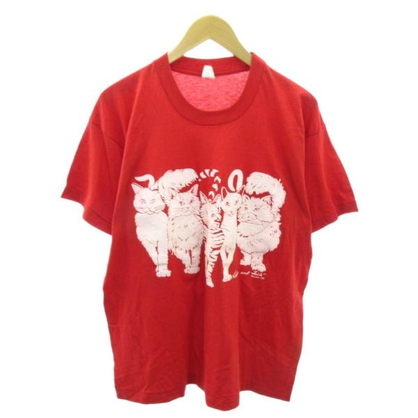 ヴィンテージ VINTAGE スクリーンスターズSCREENSTARS 80s Tシャツ linda lori ネコ 両面 プリント 半袖 XL 赤 レッド 1212 メンズ【ブランド】ヴィンテージ VINTAGE【表記サイズ】XL【実寸サ...