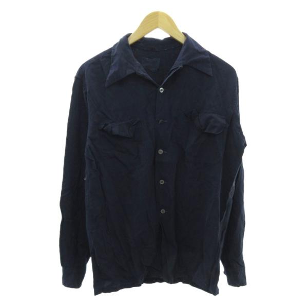 ヴィンテージ VINTAGE 50s〜 Alfred Shaheen アルフレッドシャヒーン コットン ギャバ シャツ 紺 ネイビー 約L 【ブランド】ヴィンテージ VINTAGE【表記サイズ】サイズ表記が無いため不明です。実寸サイズをご参...