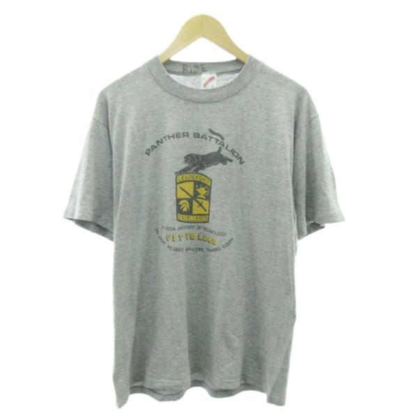 ヴィンテージ VINTAGE JERZEES ジャージーズ ヴィンテージ 90s PANTHER BATTLION Tシャツ シングル L USA製 グレー メンズ【ブランド】ヴィンテージ VINTAGE【表記サイズ】L【実寸サイズ】肩幅：...