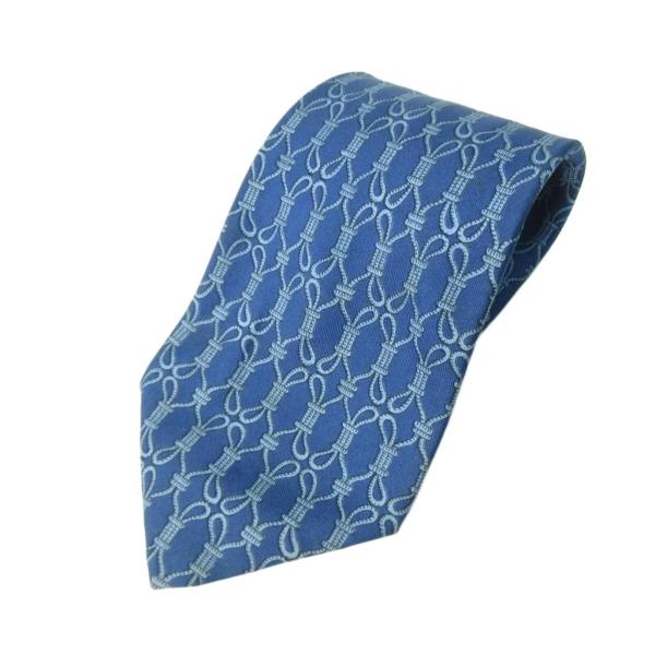 未使用品 エルメス HERMES 美品 ネクタイ ロープノット柄  総柄 シルク100％ 青 ブルー メンズ【ブランド】エルメス HERMES【表記サイズ】--【実寸サイズ】大剣 約8cm　【素材】シルク 100％【色】青 ブルー【仕様】-...