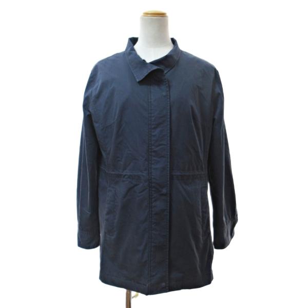 S-T-B ライナー付き ジップアップ コート ジャケット ナイロン コットン混 M-L 紺 ネイビー 1222 レディース【表記サイズ】M-L【実寸サイズ】肩幅：約43cm　身幅：約54cm　袖丈：約58cm　着丈：約72cm　　【素材】...