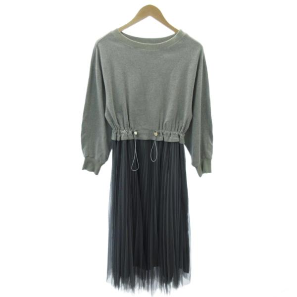 ベアトリス BEATRICE 美品 ワンピース シアー 切り替え スウェット ロング丈 長袖 38 グレー 0107 レディース【ブランド】ベアトリス BEATRICE【表記サイズ】38【実寸サイズ】身幅：約55cm　着丈：約135cm　ゆ...