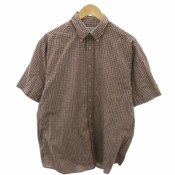 ウィークエンズオンリー WEEKENDS ONLY ボタンダウン BDシャツ チェック 半袖 L 赤 レッド 0112 メンズ【表記サイズ】L【実寸サイズ】肩幅：約50cm　身幅：約61cm　着丈：約82cm　袖丈：約27cm　　【素材】ポ...
