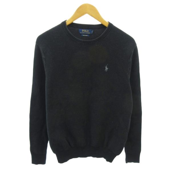 ポロ ラルフローレン POLO RALPH LAUREN 近年 ニット セーター ポニー ロゴ 刺繍 コットン 長袖 XS 黒 ブラック 0121 メンズ【ブランド】ポロ ラルフローレン POLO RALPH LAUREN【表記サイズ】XS...