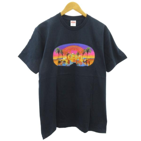 未使用品 シュプリーム SUPREME 17SS MIRAGE ミラージュ プリント Tシャツ ロゴ USA製 紺 ネイビー L 【ブランド】シュプリーム SUPREME【表記サイズ】L【実寸サイズ】肩幅：48cm　身幅：49cm　袖丈：2...