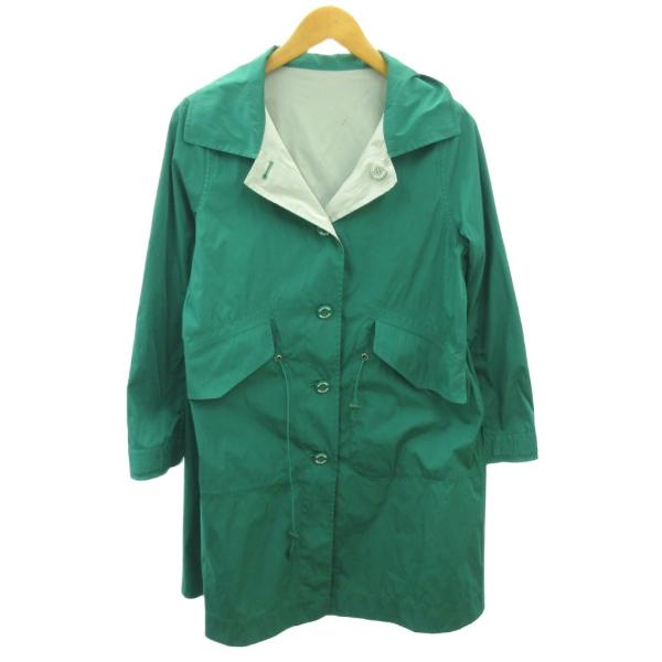 ドゥクラッセ DoCLASSE リバーシブル 薄手 スプリングコート ミドル丈 9 緑 グリーン 0203 レディース【ブランド】ドゥクラッセ DoCLASSE【表記サイズ】9【実寸サイズ】肩幅：約43cm　身幅：約49cm　袖丈：約58c...