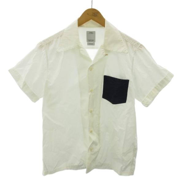 ビズビム VISVIM IRVING SHIRT アーヴィング シャツ 開襟 ポケット 切替 半袖 2 白 ホワイト 0321 メンズ【ブランド】ビズビム VISVIM【表記サイズ】2【実寸サイズ】肩幅：約43cm　身幅：約54cm　着丈：...