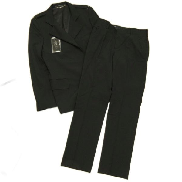 未使用品 グッチ GUCCI トムフォード期 タグ付き スーツ セットアップ ジャケット パンツ エポレット ウール 42 黒 ブラック【ブランド】グッチ GUCCI【表記サイズ】42【実寸サイズ】ジャケット 肩幅：約44cm　ジャケット ...