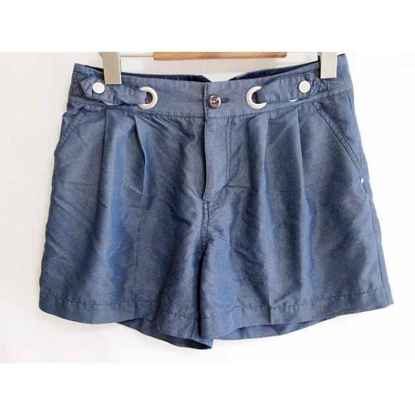 スリーハンドレッドサーティーデイズ Three Hundred Thirty Days ショートパンツ 無地 ネイビー 紺 38 レディース【表記サイズ】38【実寸サイズ】ウエスト：68cm　もも幅：22cm　裾幅：28cm　股上：23cm...